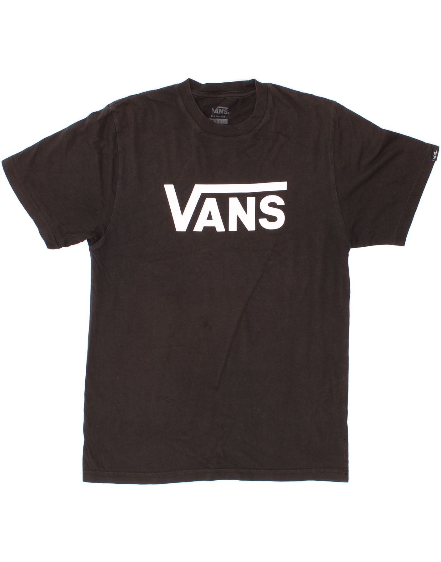 VANS Boys Classic Fit Graphic T Shirt Top 14 15 Years XL Black Vintage Second Hand Clothing Online Messina Hembry
