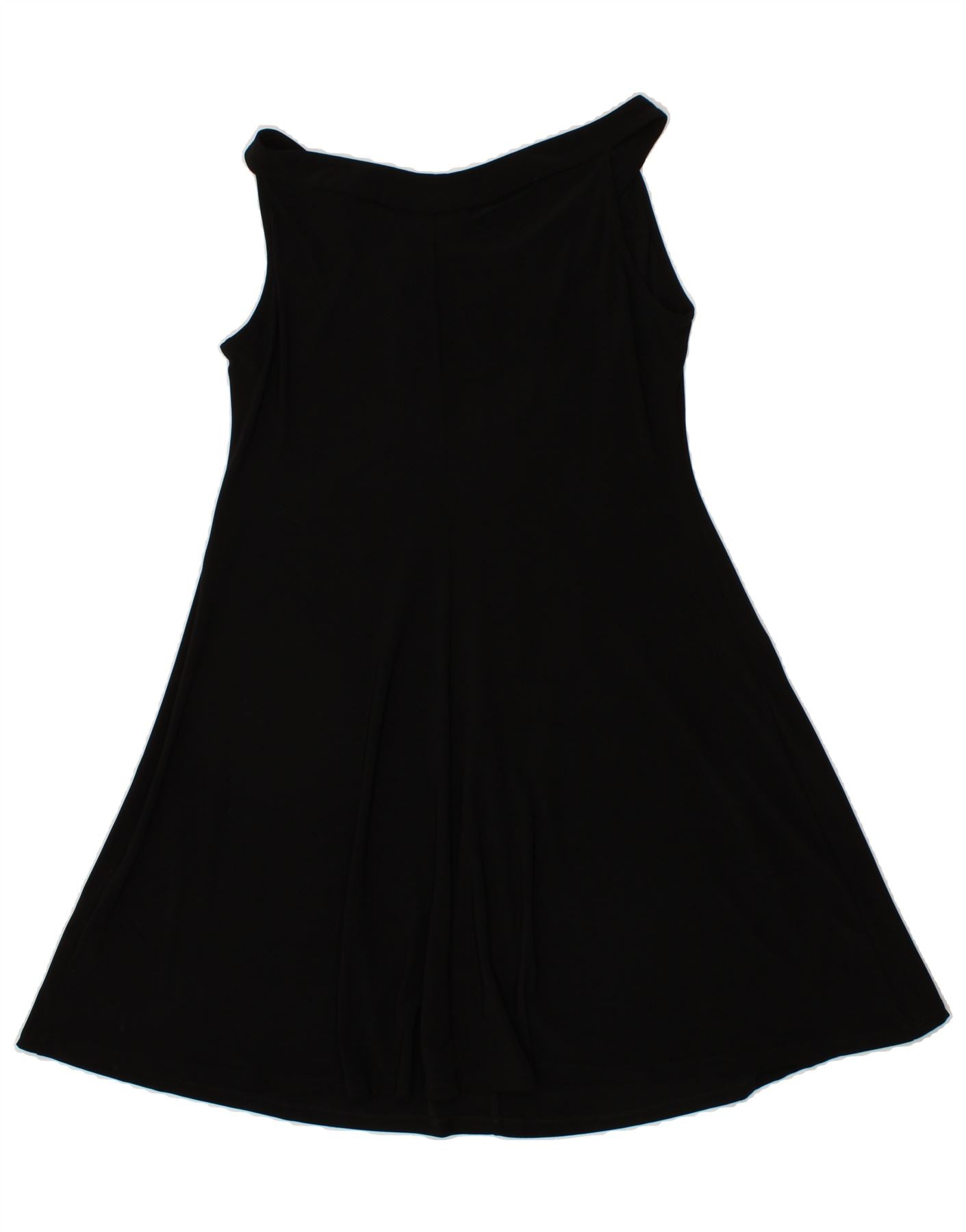 WALLIS Womens Petite Sleeveless A Line Dress UK 16 Large Black Polyester Vintage Second Hand Clothing Online Messina Hembry