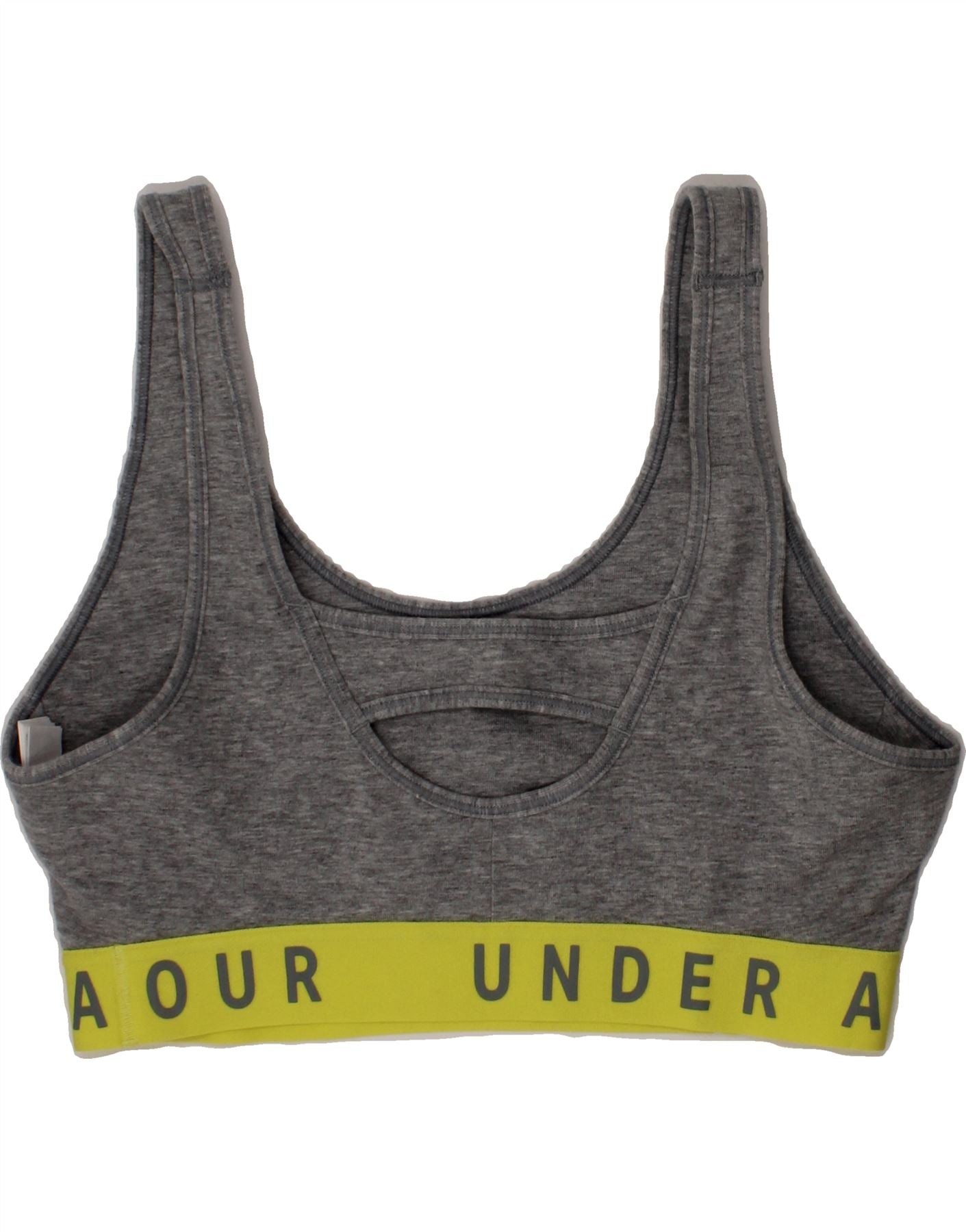 UNDER ARMOUR Womens Graphic Sport Bra Top UK 12 Medium Grey Cotton