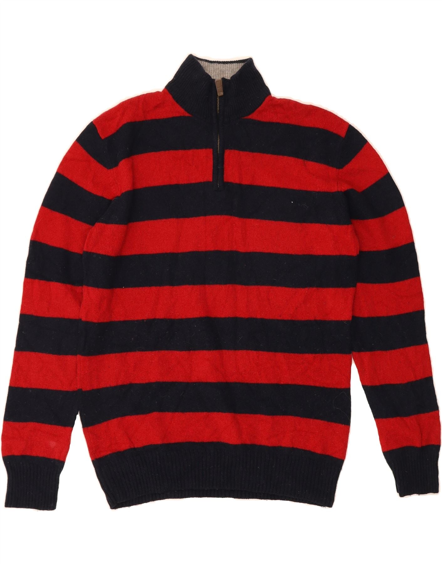 MARKS & SPENCER Mens Blue Harbour Zip Neck Jumper Sweater Medium Red ...