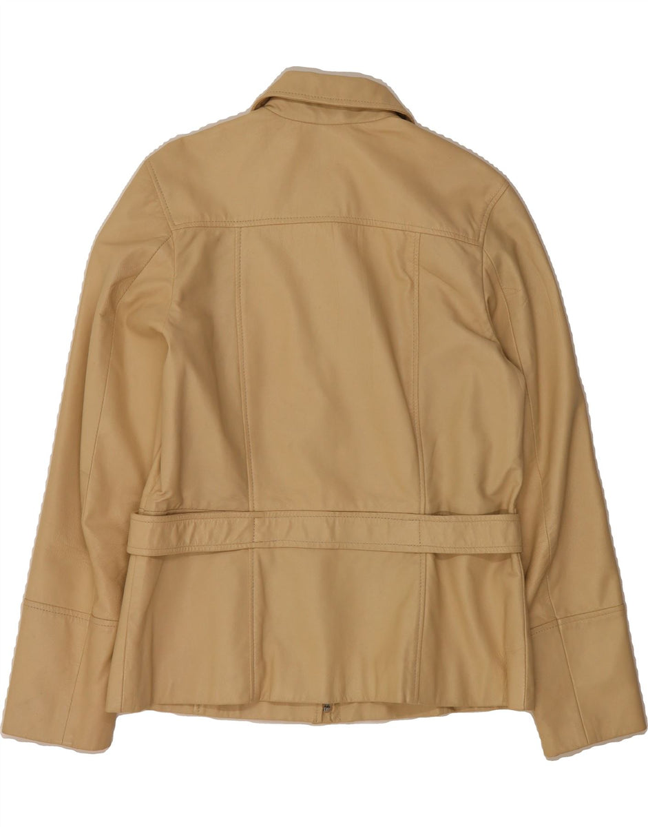 SASHA Womens Leather Jacket UK 16 Large Beige Sheepskin | Vintage ...