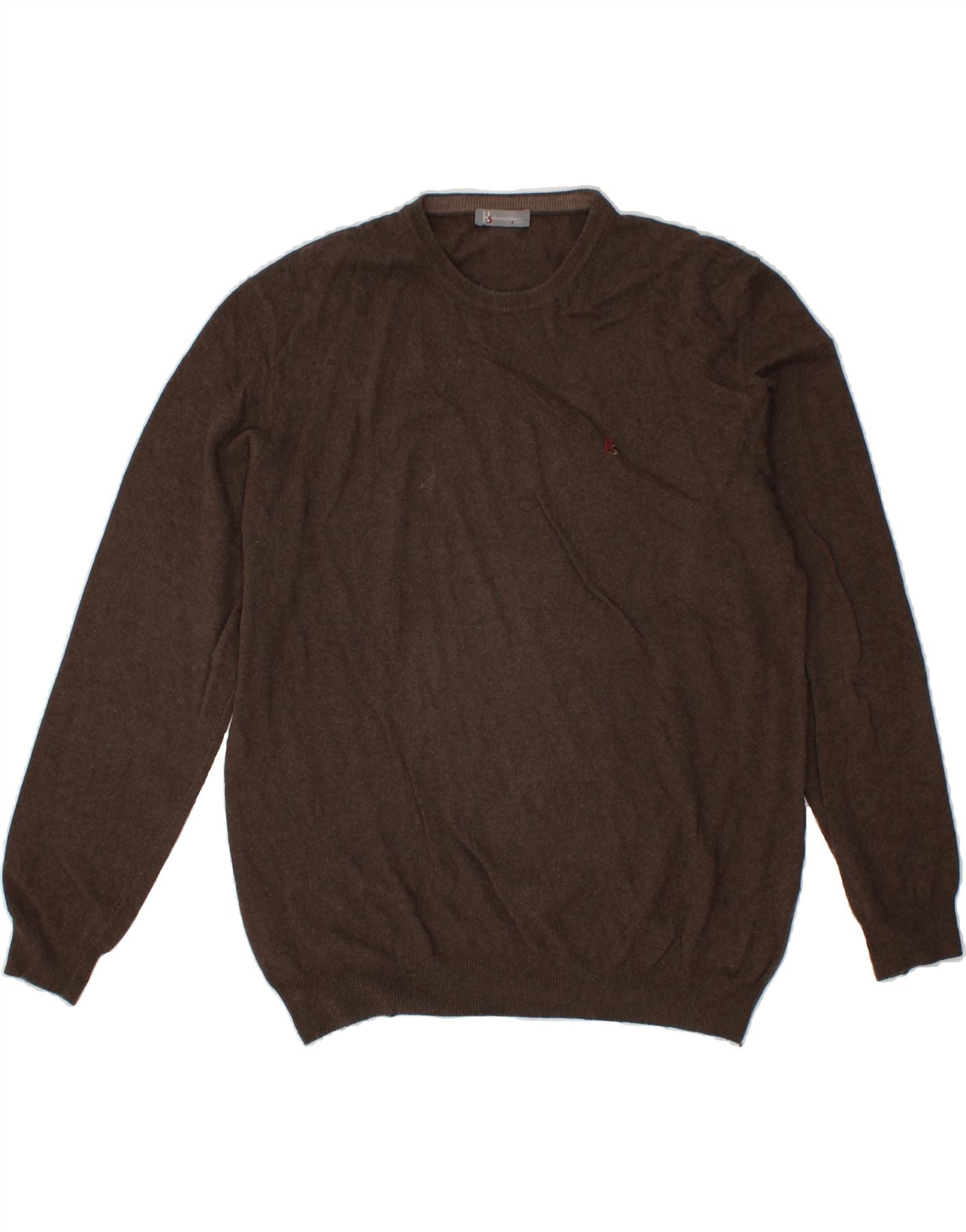 HARMONT & BLAINE Mens Crew Neck Jumper Sweater 2XL Brown Viscose ...