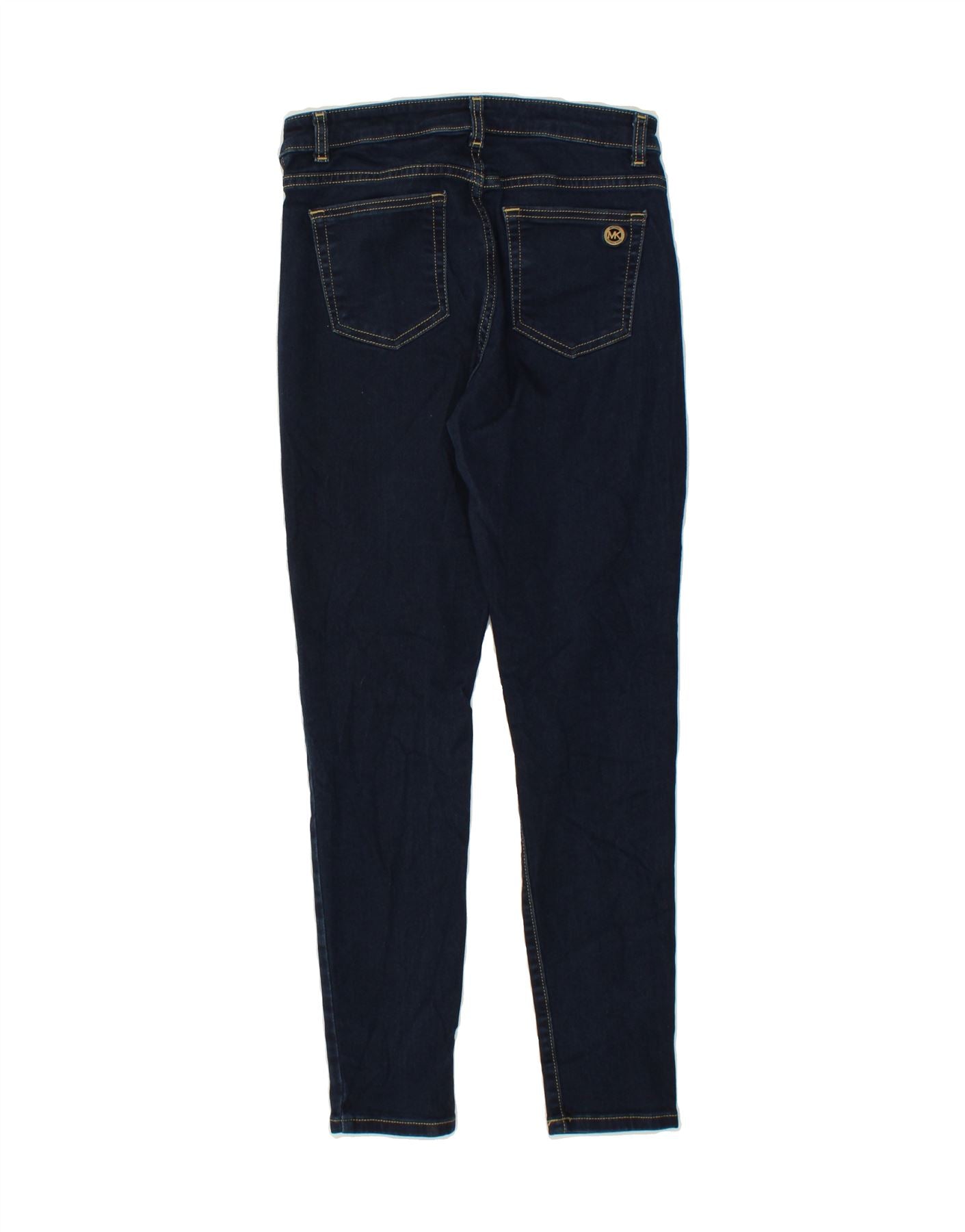 MICHAEL KORS Womens Izzy Skinny Jeans US 8 Medium W27 L29 Navy Blue Cotton Vintage Second Hand Clothing Online Messina Hembry