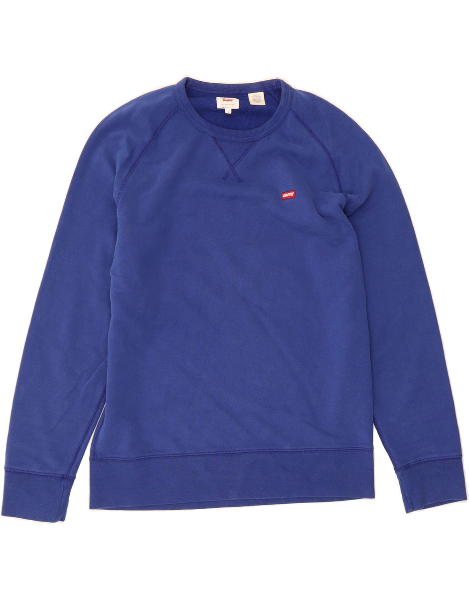 LEVI'S Mens Sweatshirt Jumper Small Blue | Vintage & Second-Hand ...