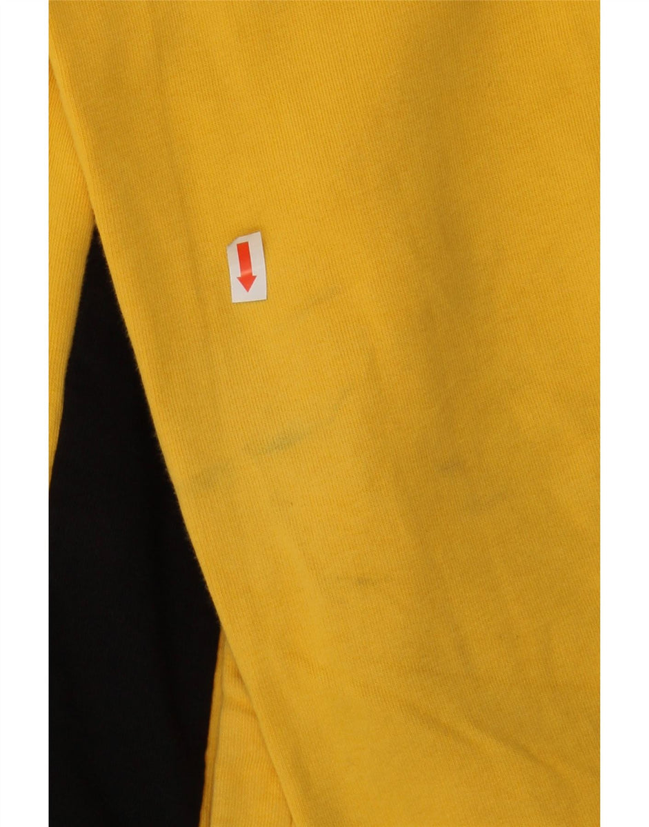 JACK & JONES Mens Zip Hoodie Sweater Medium Yellow Colourblock Cotton ...