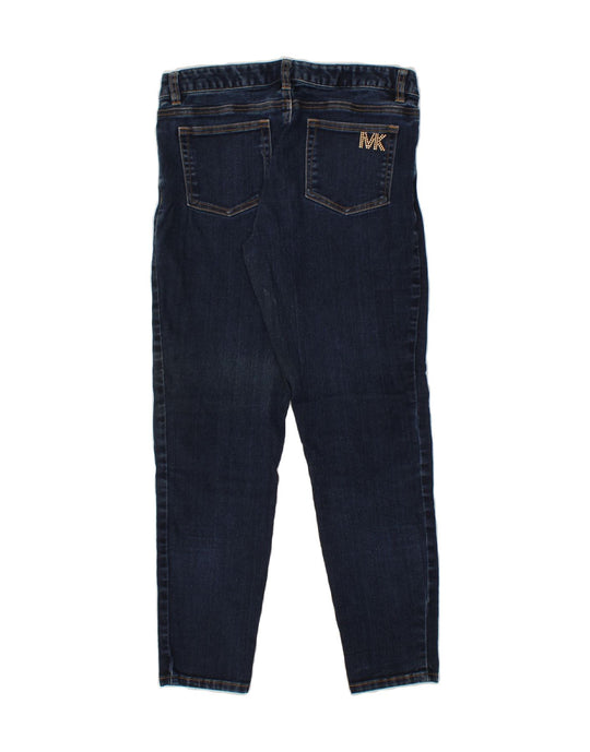 MICHAEL KORS Womens Slim Cropped Jeans US 8 Medium W30 L27 Navy Blue Vintage Second Hand Clothing Online Messina Hembry