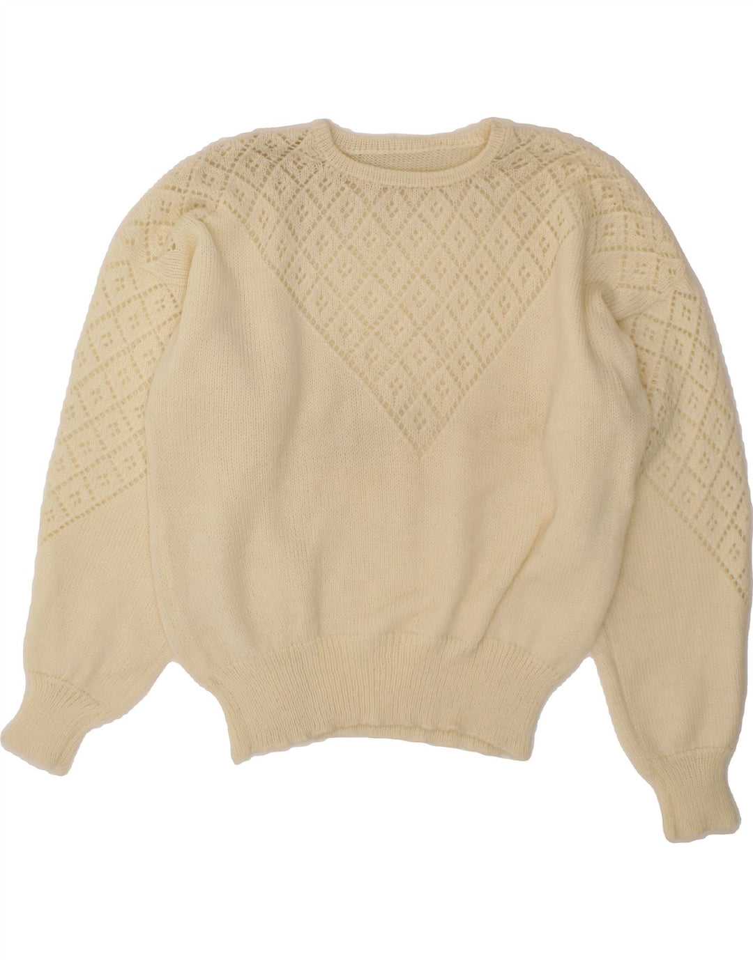 VINTAGE Womens Crew Neck Jumper Sweater UK 16 Large Off White – Messina ...