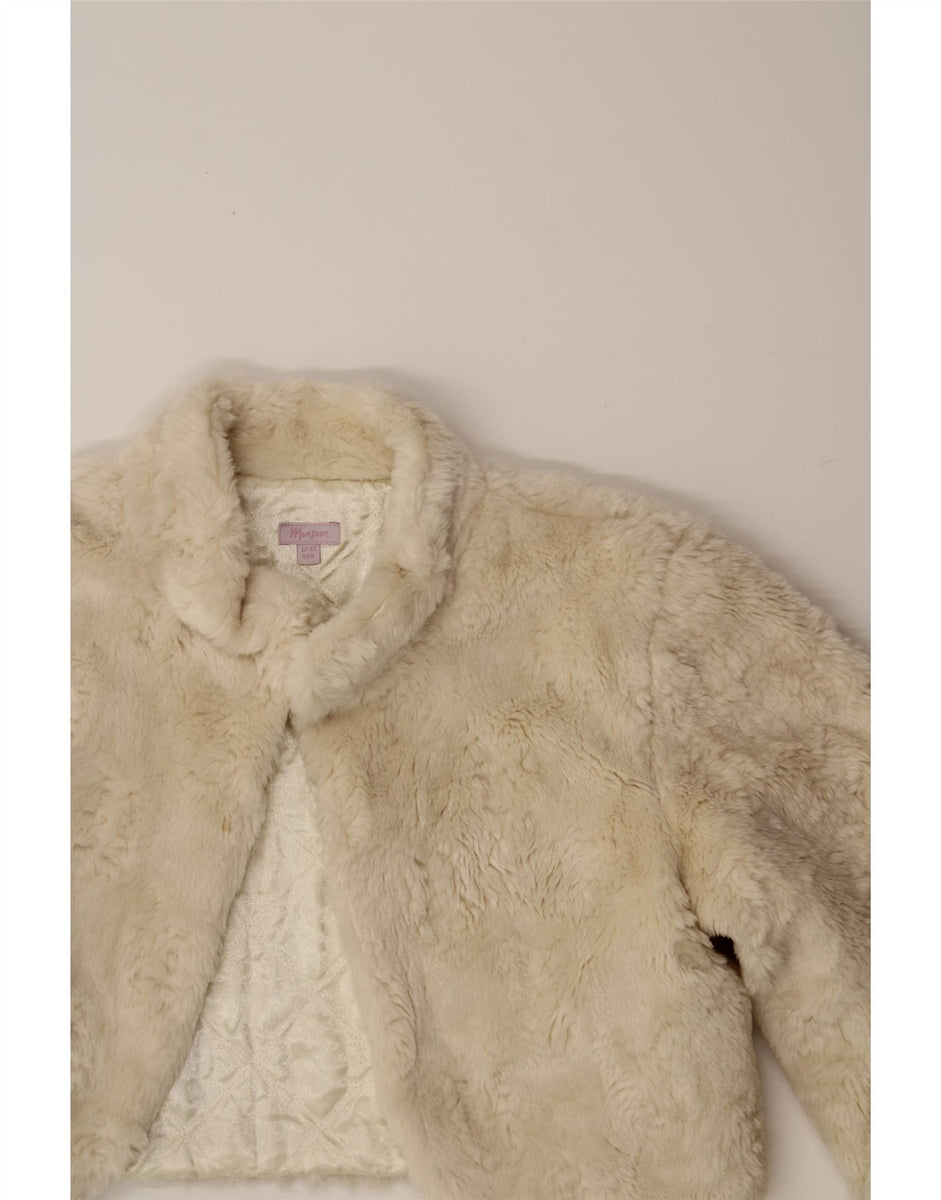 MONSOON Girls Faux Fur Bolero Jacket 12-13 Years Beige Acrylic ...