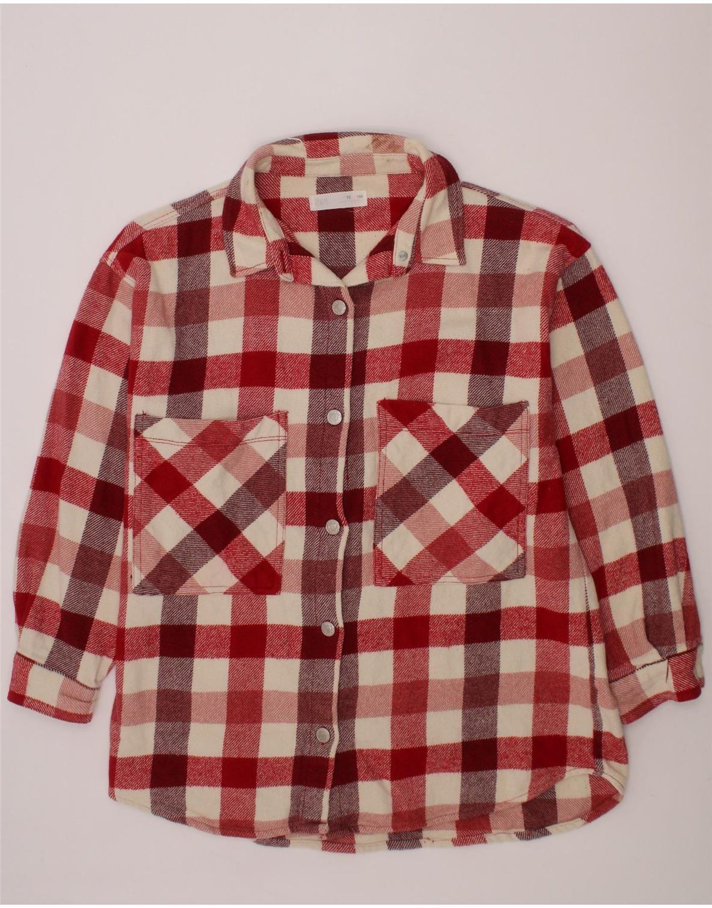 ZARA Girls Flannel Shirt 9-10 Years Red Check Cotton – Messina Hembry