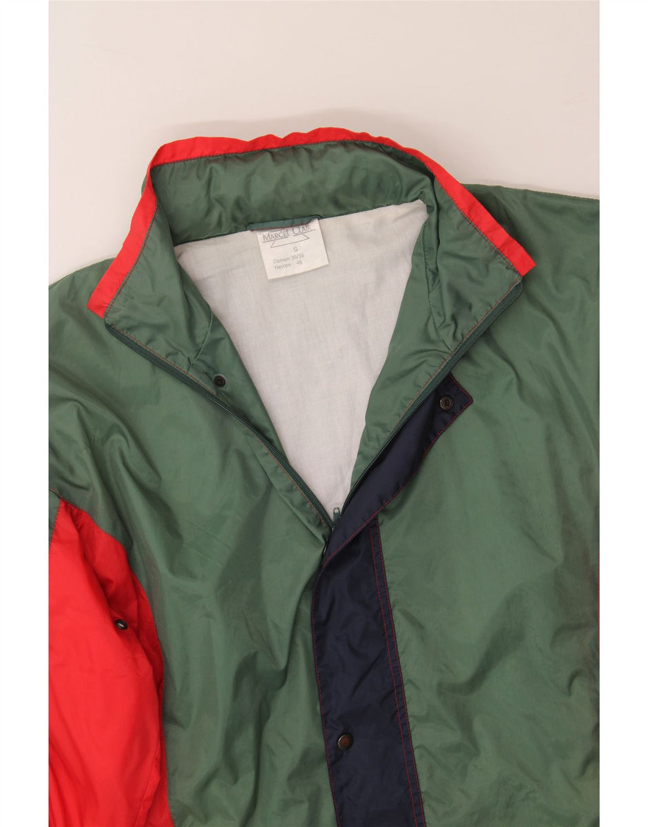 MARCEL CLAIR Mens Loose Fit Rain Jacket UK 36 Small Green Colourblock ...