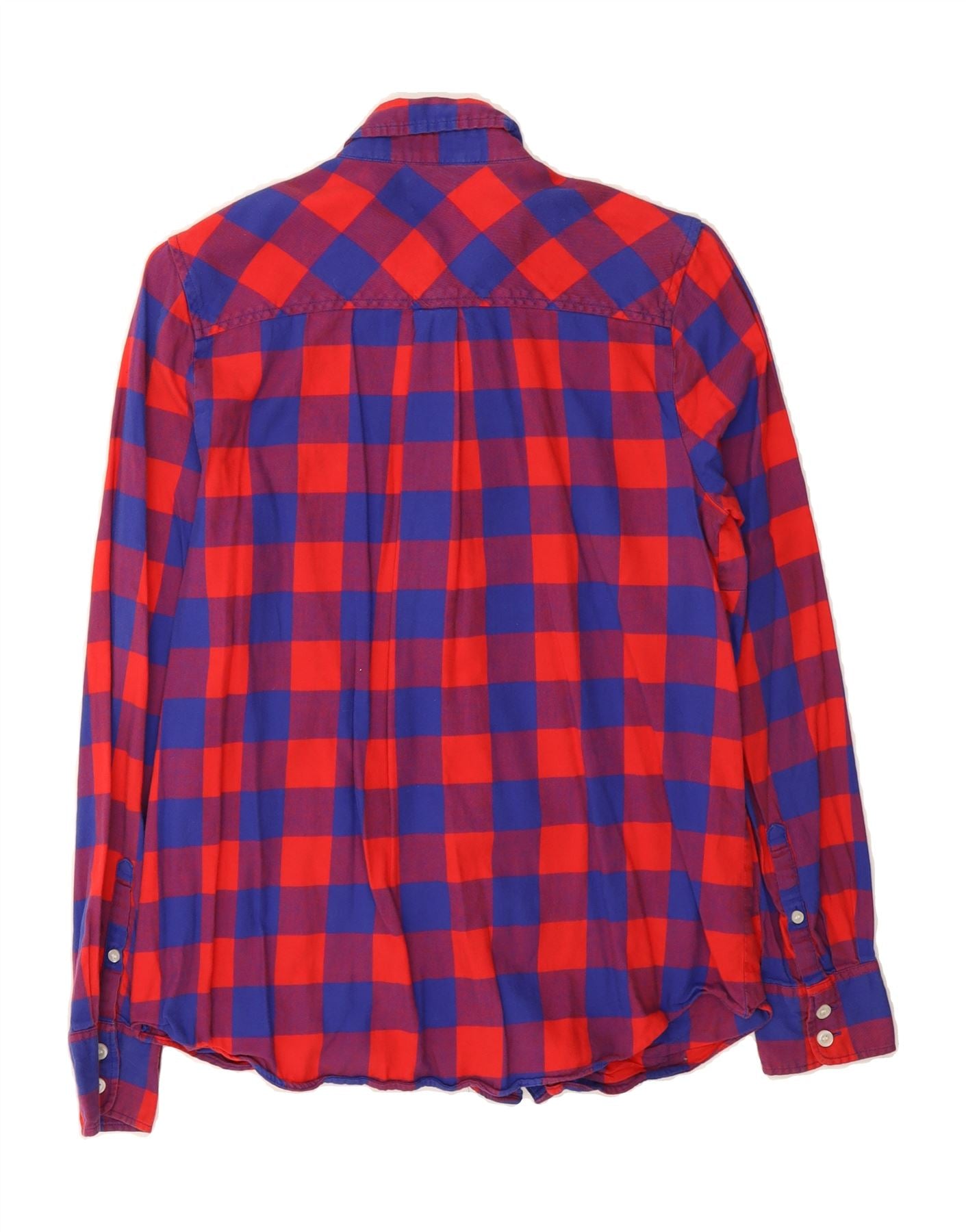 J. CREW Womens Boy Fit Flannel Shirt UK 10 Small Red Check Cotton ...