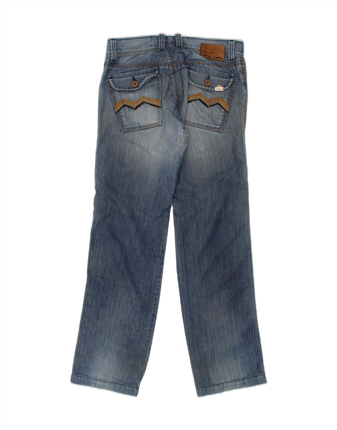 ENERGIE Mens Straight Jeans W33 L33 Blue Cotton