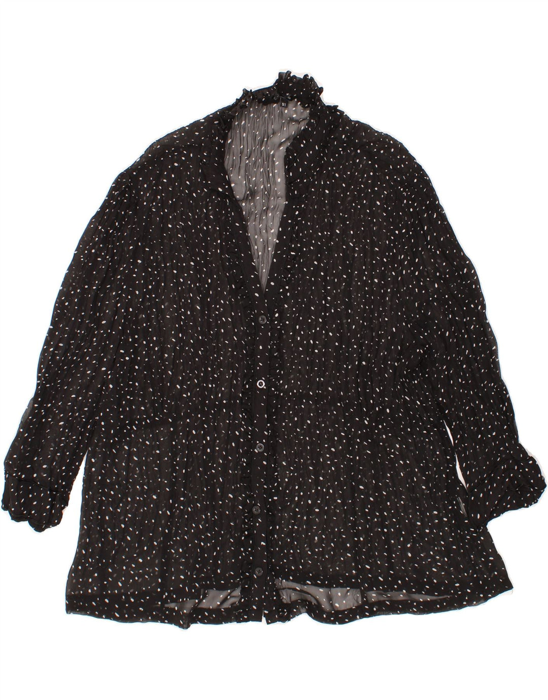 OVS Womens See Through Shirt Blouse IT 51 2XL Black Spotted – Messina ...