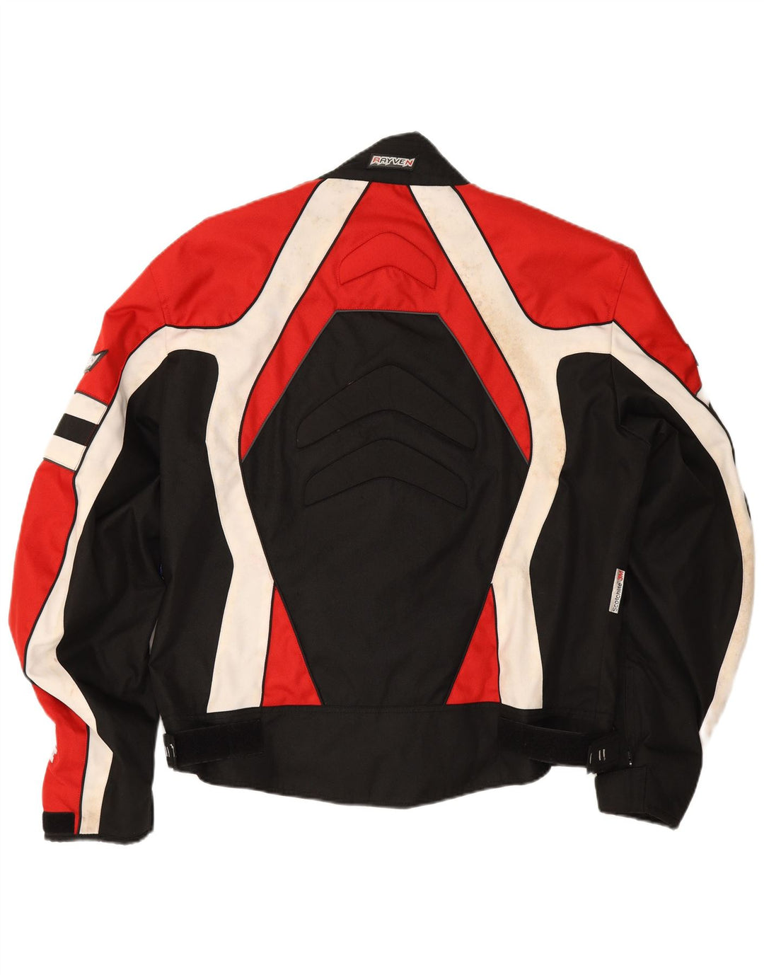 RAYVEN Mens Motorcycle Graphic Racer Jacket UK 42 XL Red Colourblock ...