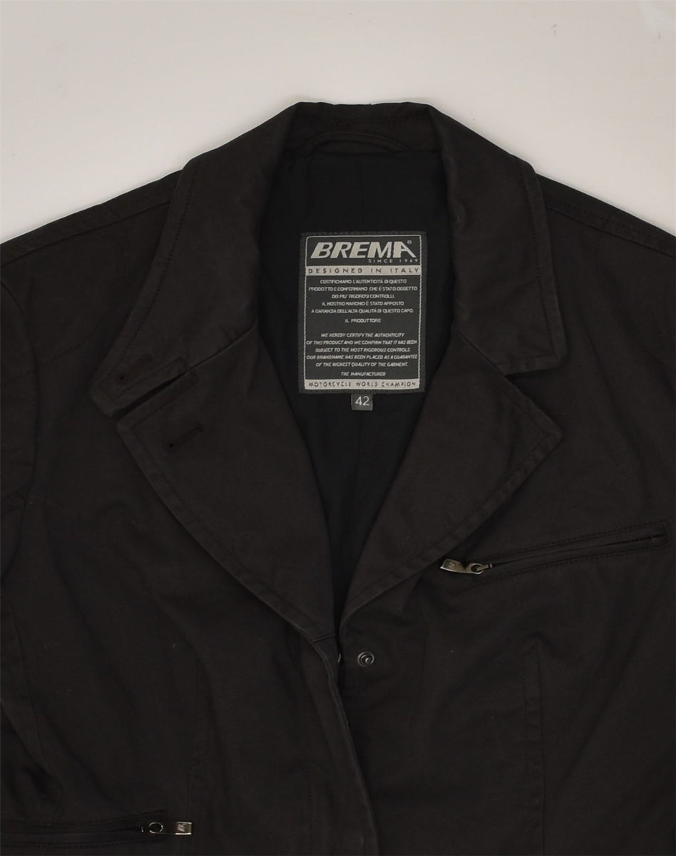 BREMA Womens Blazer Jacket IT 42 Medium Black Cotton | Vintage & Second ...