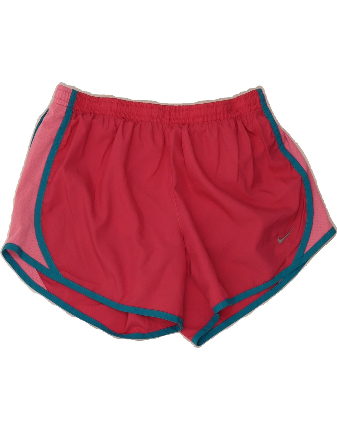 NIKE Girls Dri Fit Sport Shorts 12-13 Years Large Red Colourblock ...